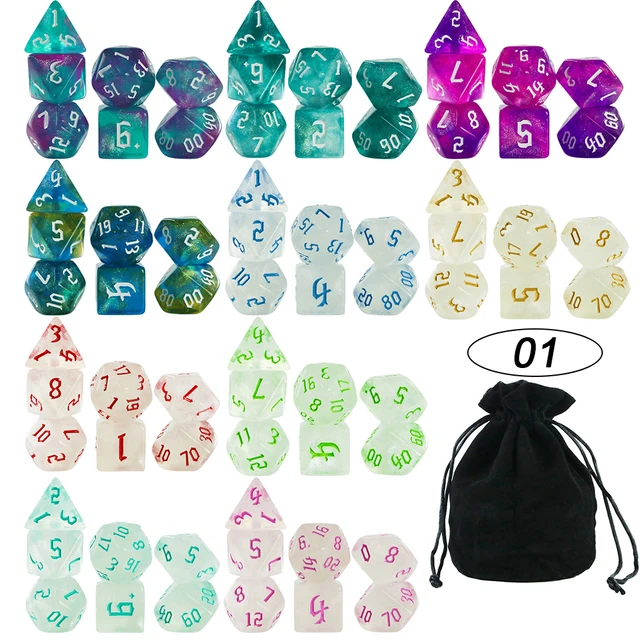 70 Piece Polyhedral Dice Set with Bag for DND Game TRPG Board Game ...