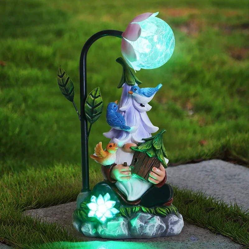 Solar-Glowing-Dwarf-Statue-Garden-Decoration-Resin-Dwarf-LED-Light ...