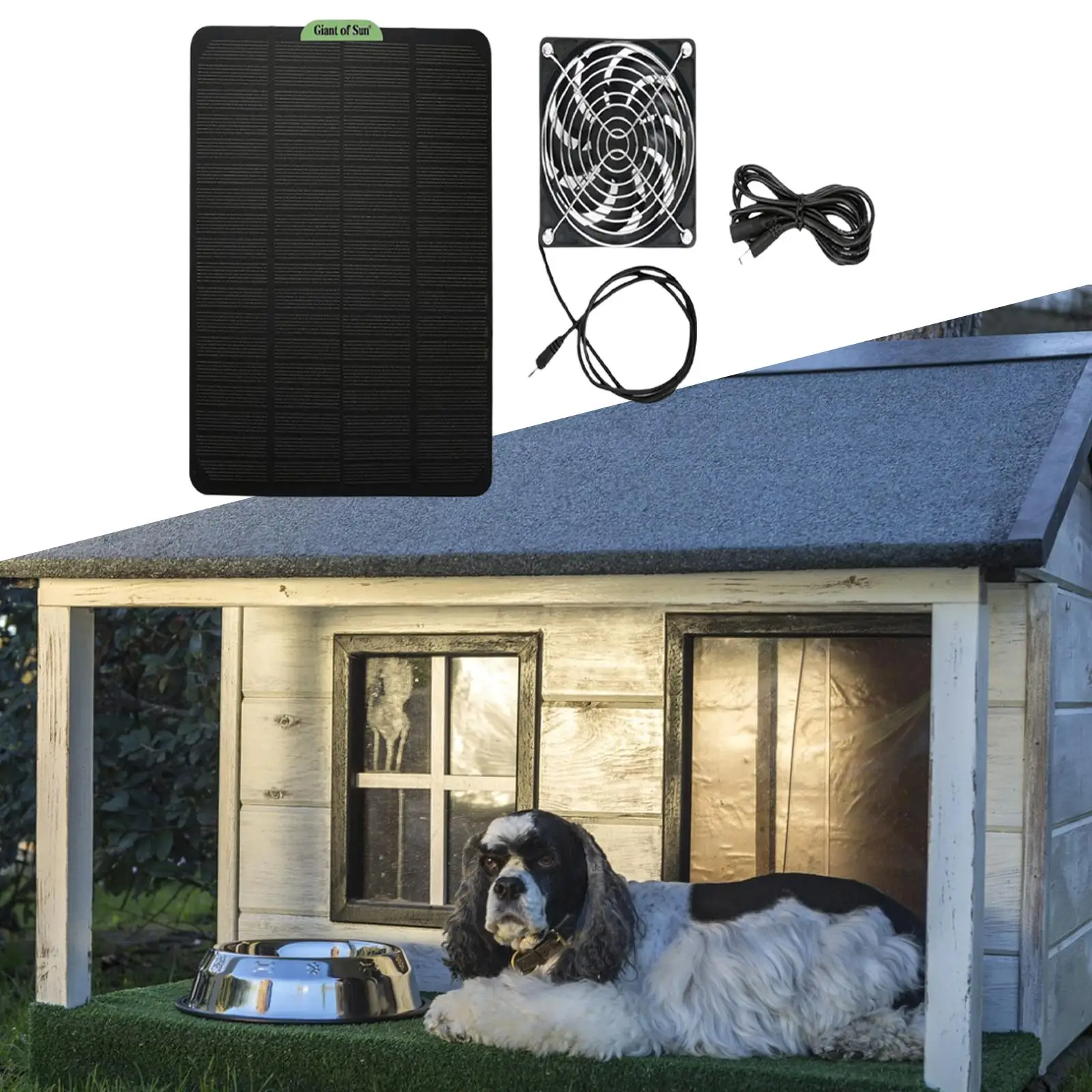 Solar Fan Solar Panel Powered Fan Mini Ventilator For Dog, 41% OFF