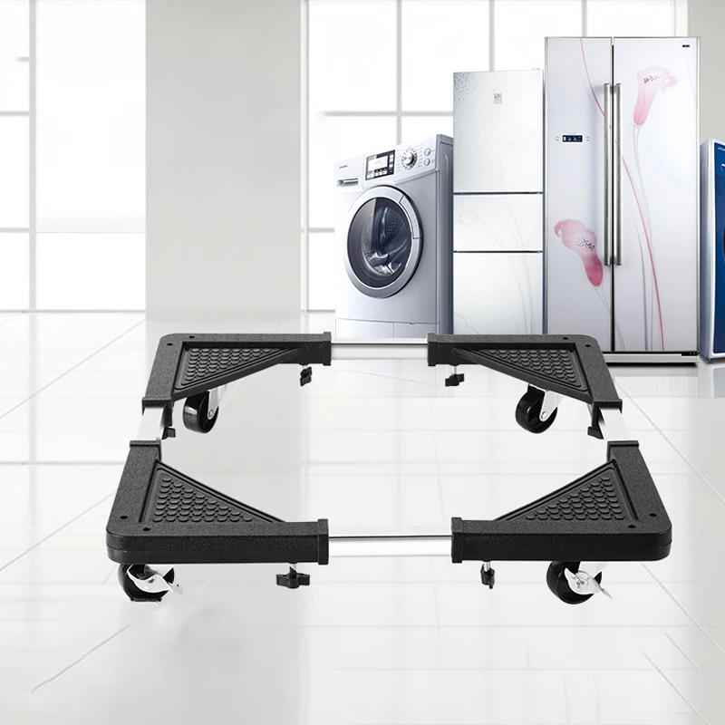 Movable-Refrigerator-Floor-Trolley-Fridge-Stand-Stainless-Steel-Washing ...