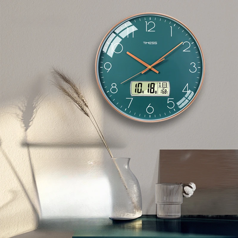 Large Wall Clock Modern Automatic Time Synchronization Without Punching ...
