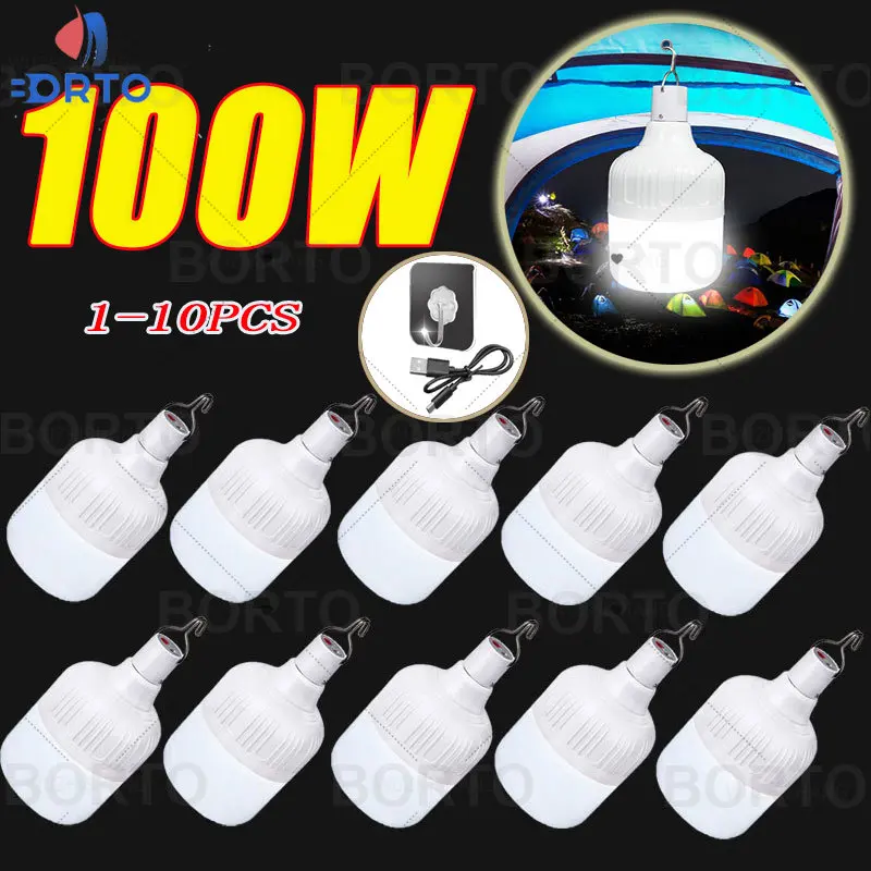 10PCS-Camping-Light-Rechargeable-Portable-Lanterns-Outdoor-Lantern-Bulb ...