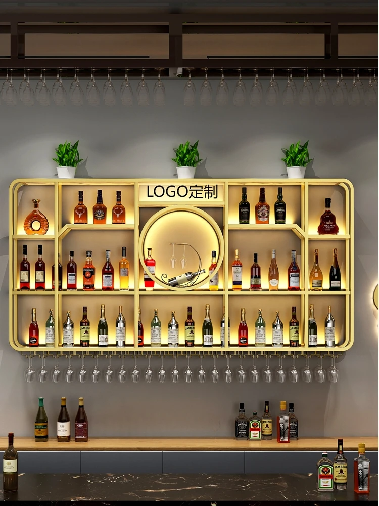 Bar-background-wall-mounted-wine-rack-storage-rack-illuminated-display ...