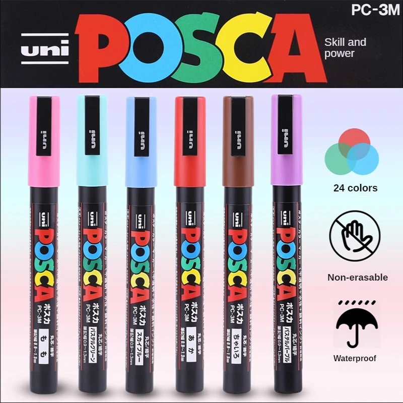 Uni Posca Marker Pen Pc-3m Pop Poster Advertising Art Supplies Office ...