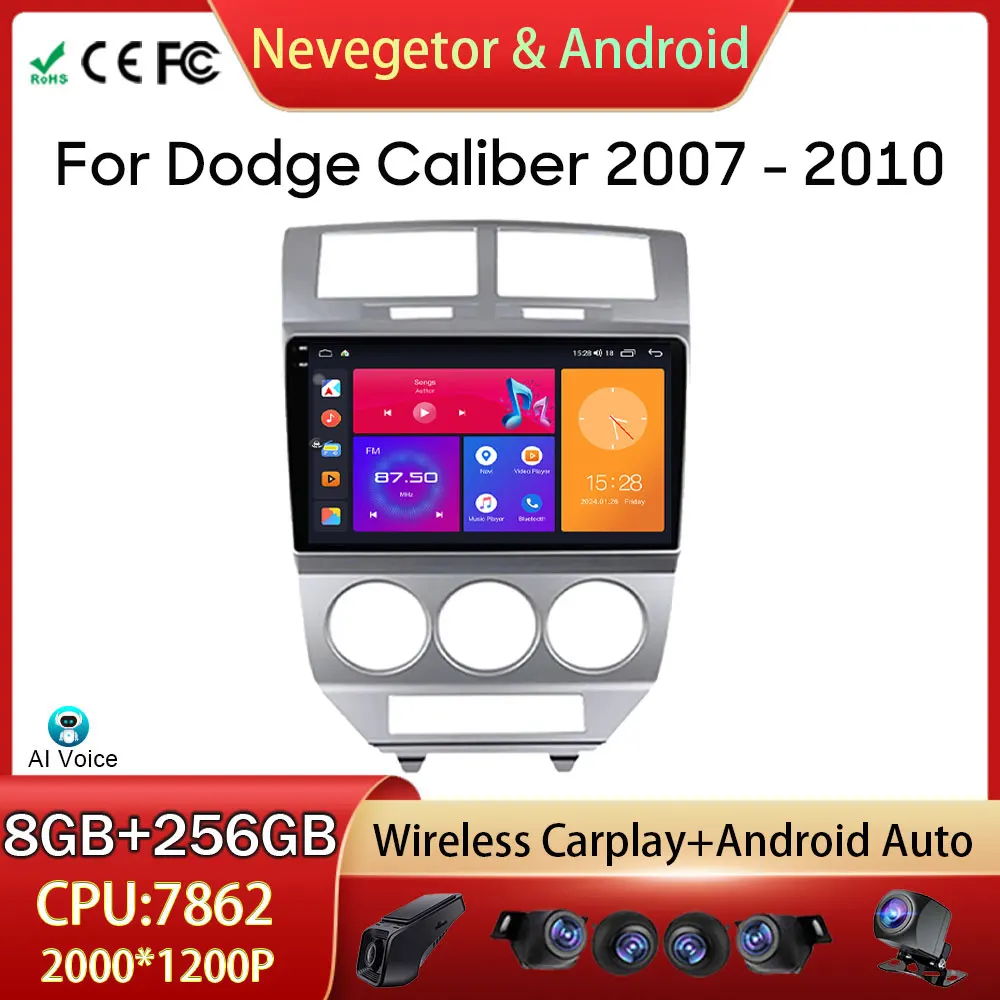 Car-Radio-Android-Auto-For-Dodge-Caliber-2007-2010-GPS-Navigation-Video ...