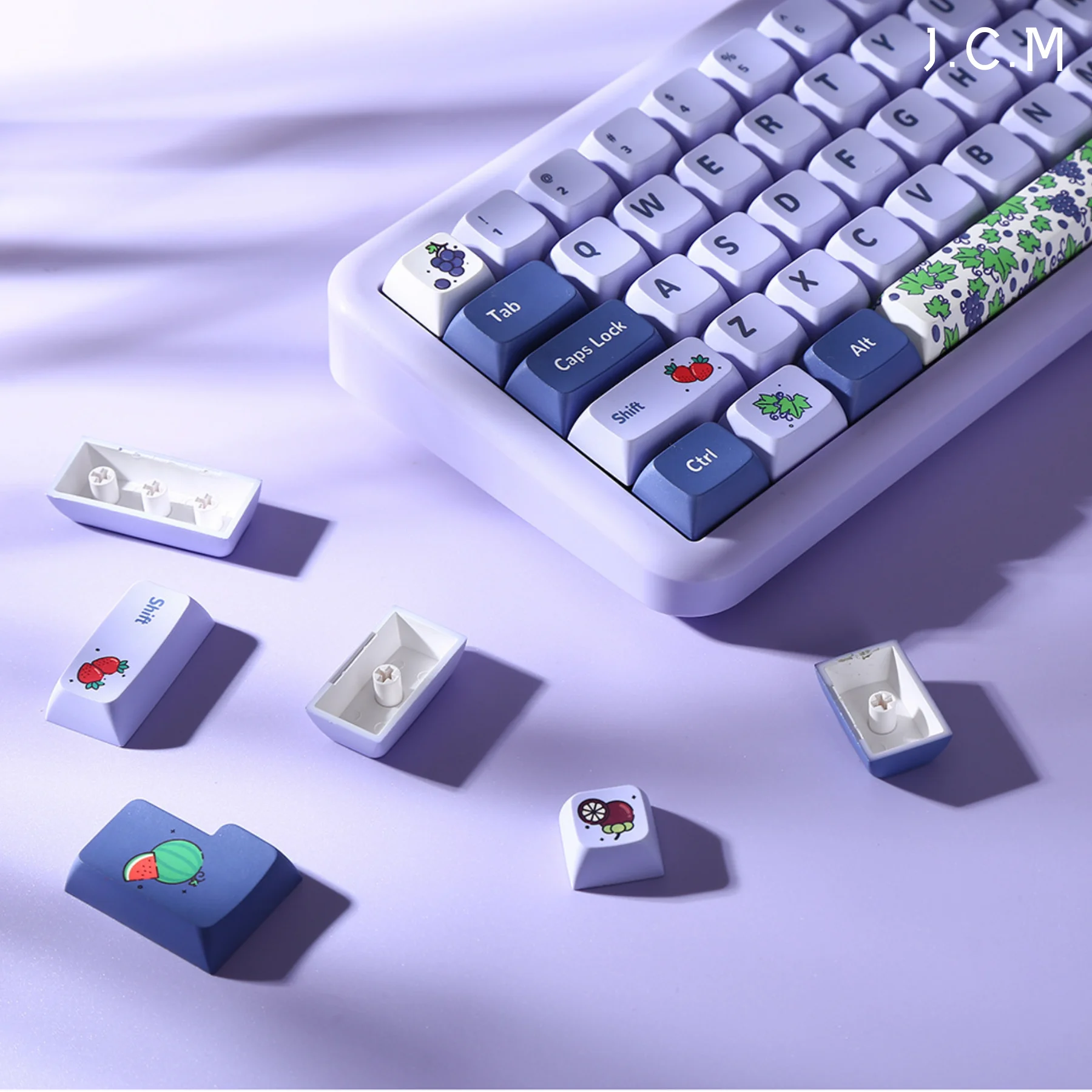 J.C.M PBT Keycaps XDA Dye Sublimation 128 Set Key Caps GRAPES para ...