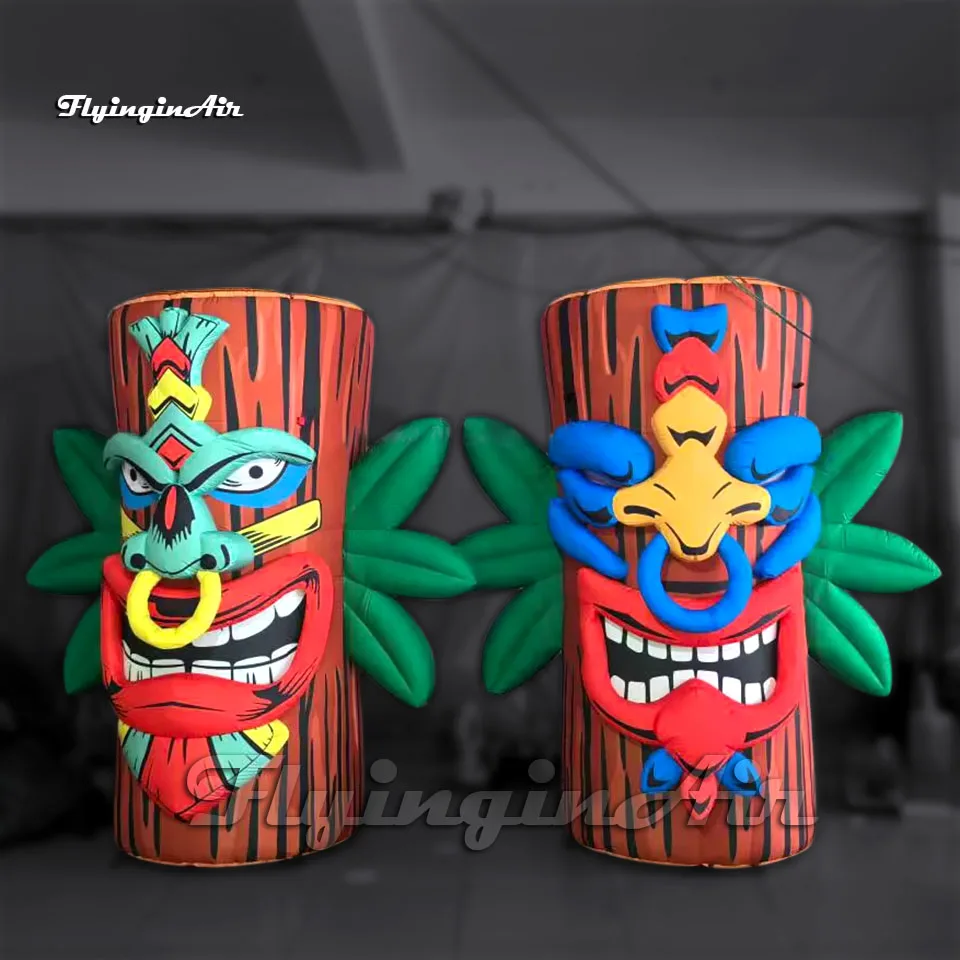Mysterious-Large-Inflatable-Tiki-Totem-Pole-Simulated-Wooden-Artwork ...