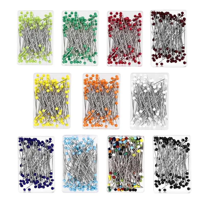100Pcs-Box-38mm-Sewing-Pins-With-Glass-Ball-Head-Straight-Push-Pins ...
