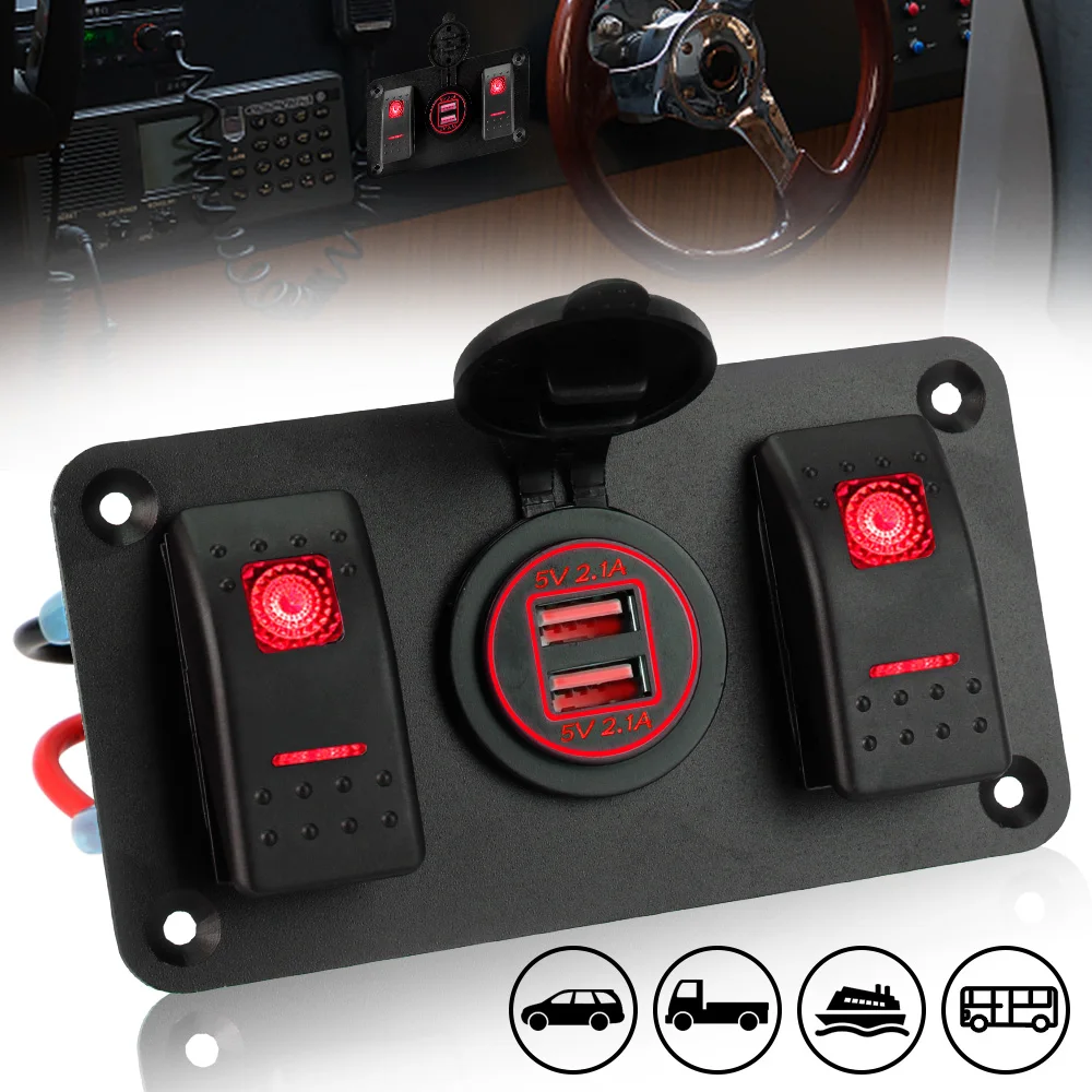 Circuit-Control-for-Car-Marine-Ship-LED-Rocker-Switch-Panel-Dual-USB ...
