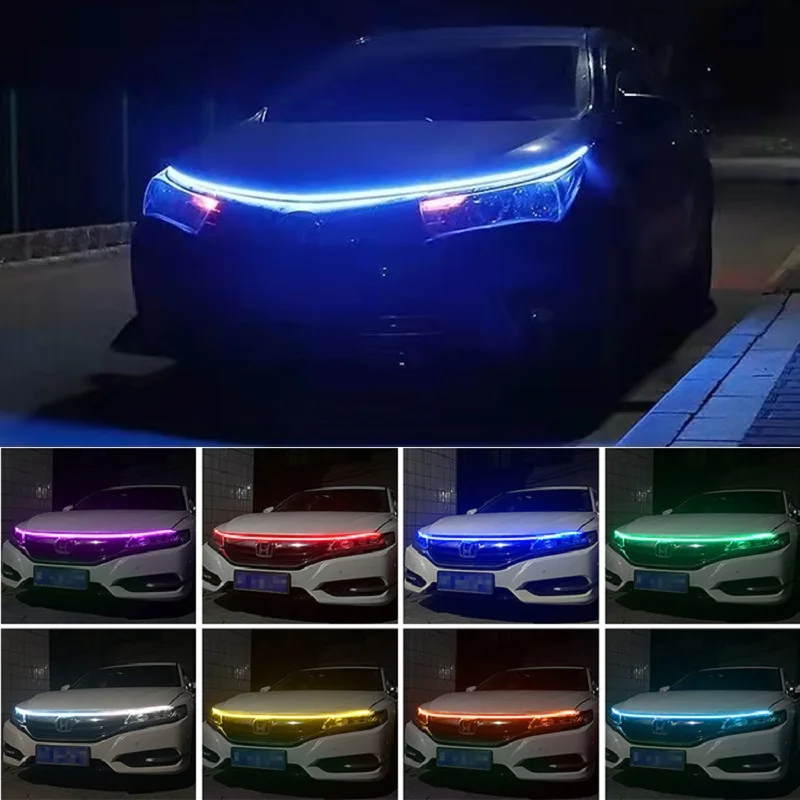 Led Car Hood Lights Universal Headlight Strip Fix Cuttable Car ...