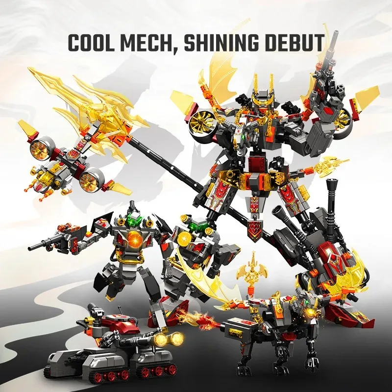 SEMBO-861pcs-4IN1-Lava-War-God-LvBu-Transforming-Mech-Assemblage ...