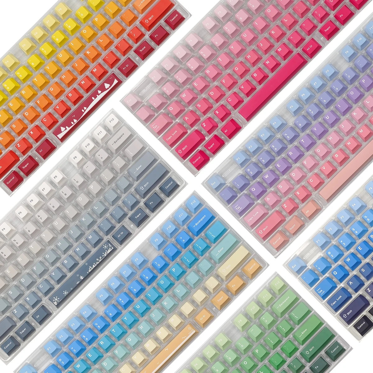 Teclas-de-Color-degradado-teclas-de-perfil-Cherry-compatibles-con-61-64 ...