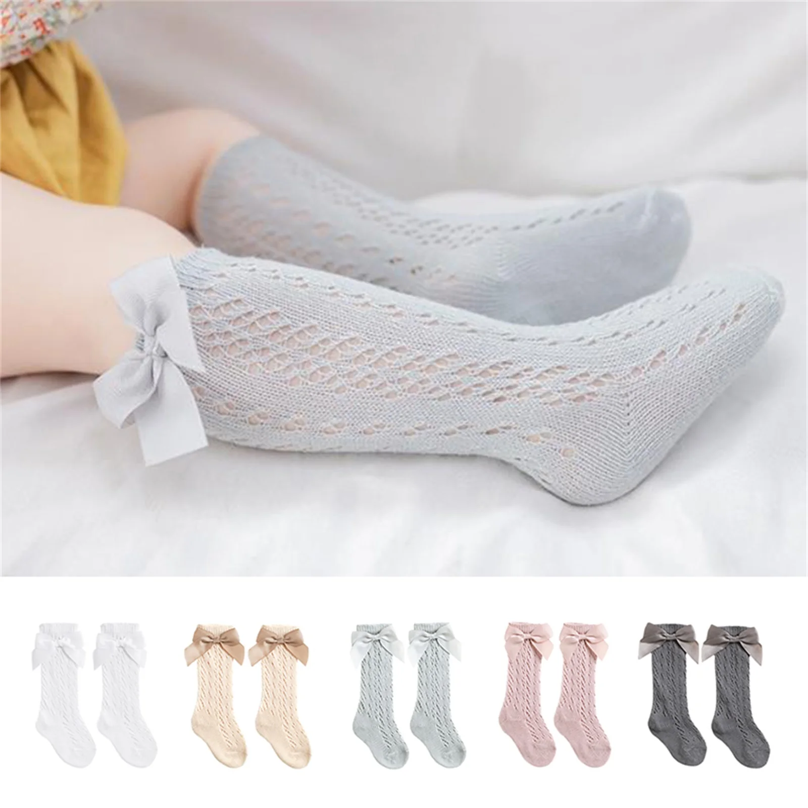 New-Brand-Toddlers-Girls-Socks-Baby-Bow-Long-Sock-Kids-Knee-High-Cotton ...