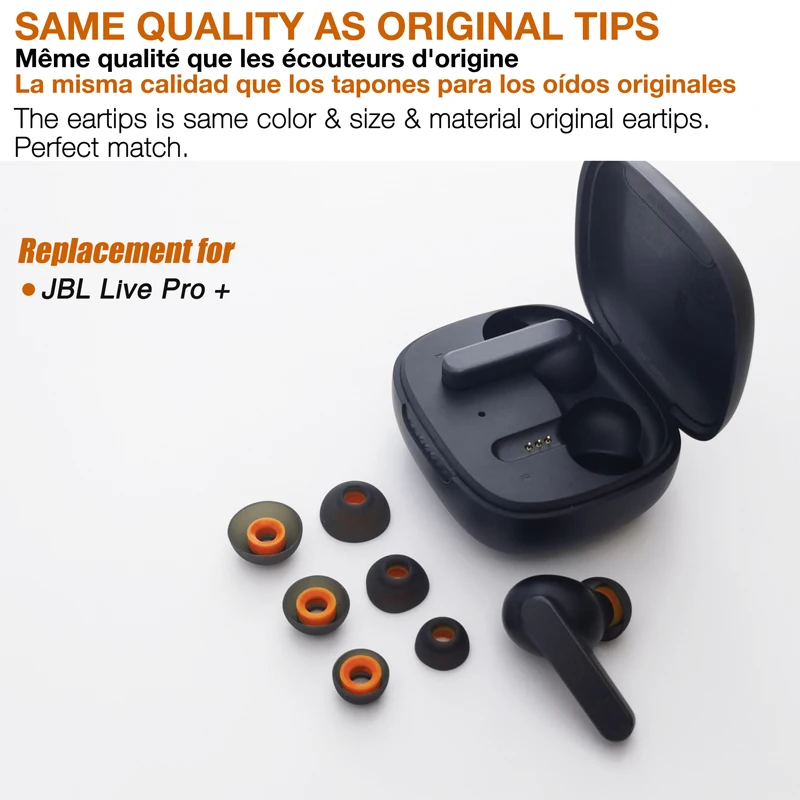 JBL Live PRO+ TWS Foam Ear Tips buds Plugs Sleeves - Earpadfix