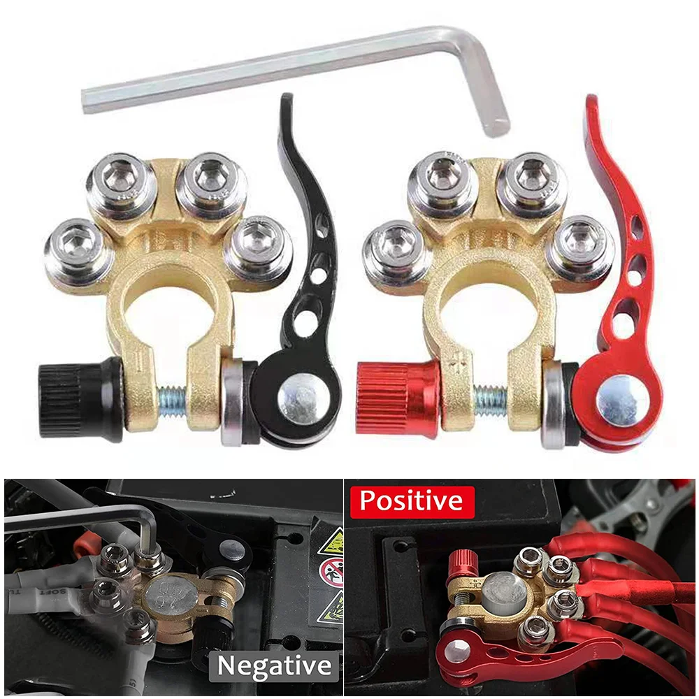 Car-Cable-Connector-Battery-Bornes-Main-Cable-Post-Clamp-Terminal-12V ...