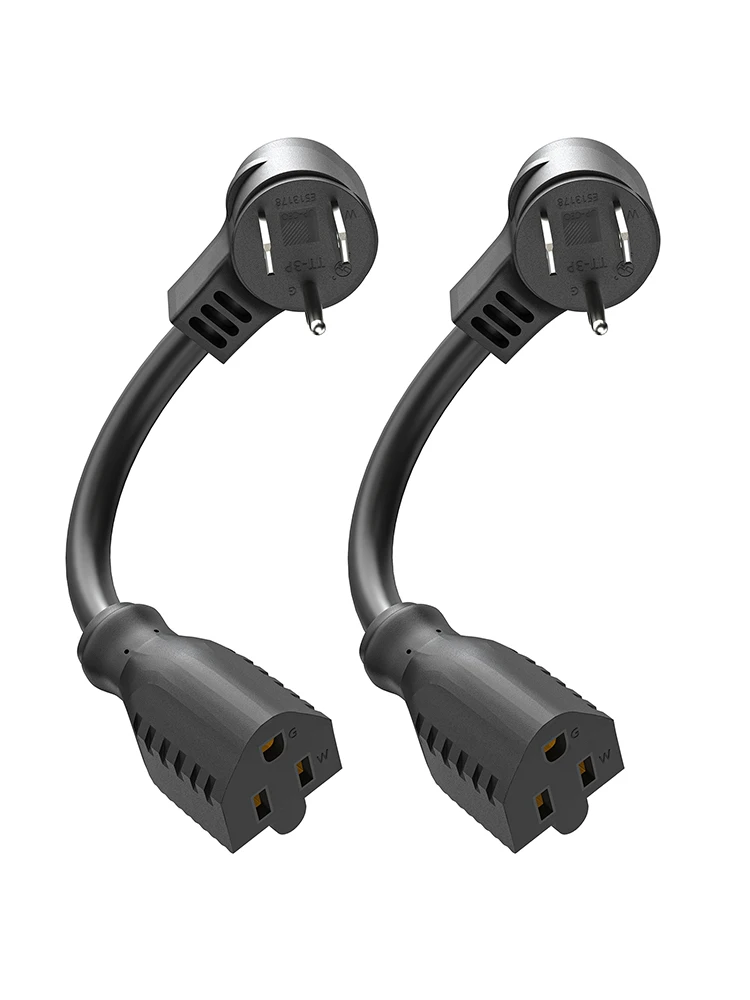 2pcs-1-Foot-Extension-Cord-Low-Profile-Angled-Flat-Plug-3-Prong ...