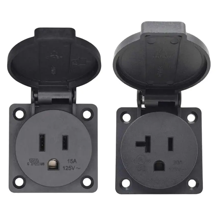 1PCS Universal 15A 20A America Outdoor Waterproof Industry Power Outlet ...
