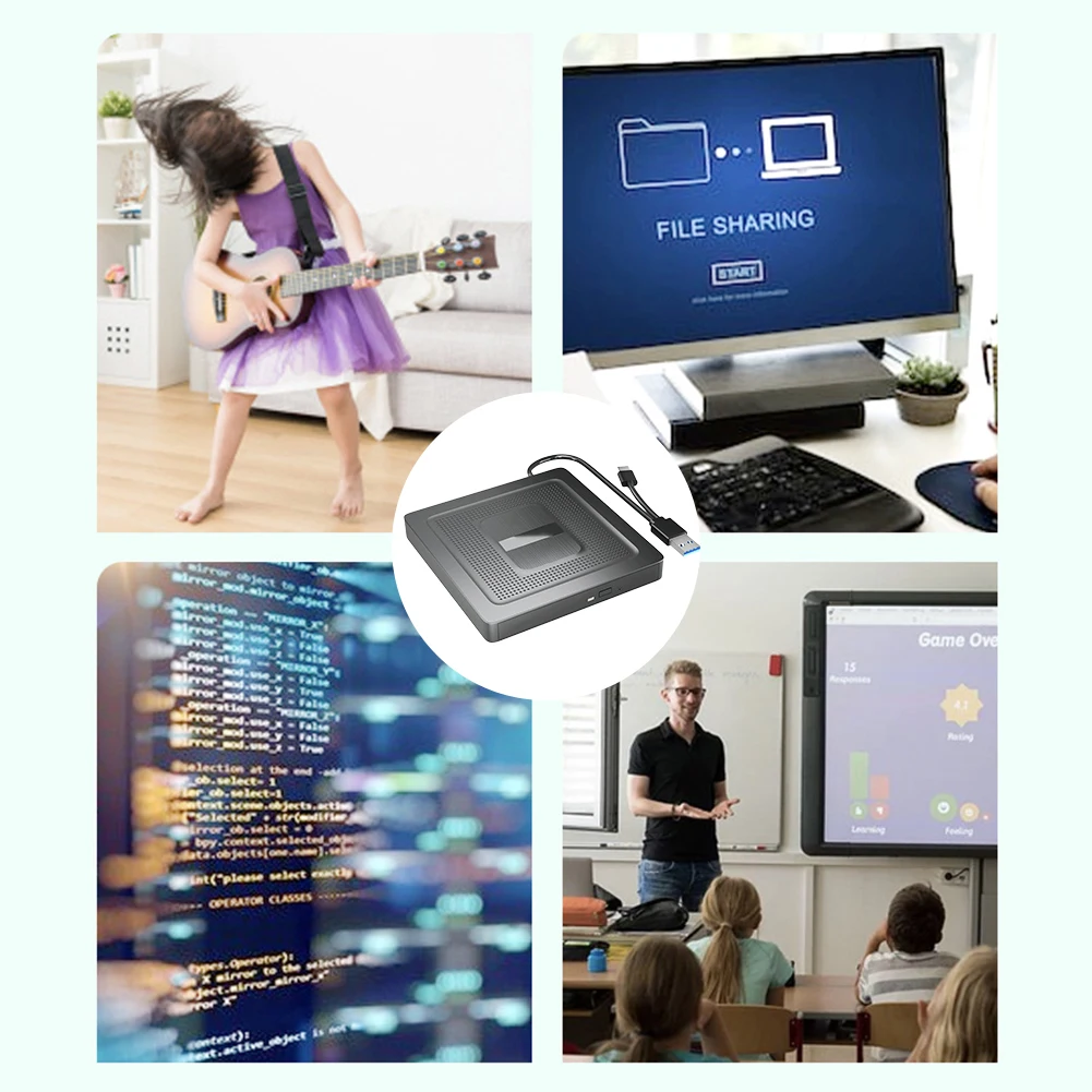 Lecteur CD et DVD externe,USB 3.0,Type-C,lecteur optique,Plug and Play ...