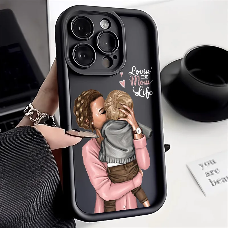 Fashion Super Mama Mom Baby Boy Girl Phone Case For iPhone 11 12 13 14 ...