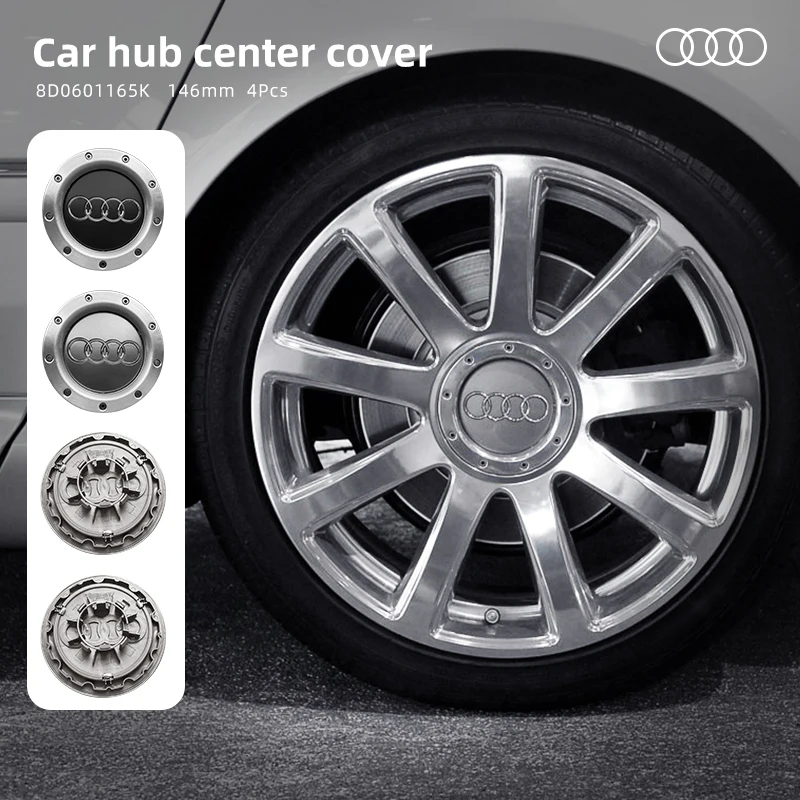4pcs-146-mm-Grey-Alloy-Wheel-Center-Caps-Rim-Caps-Hub-Caps-8D0601165K ...