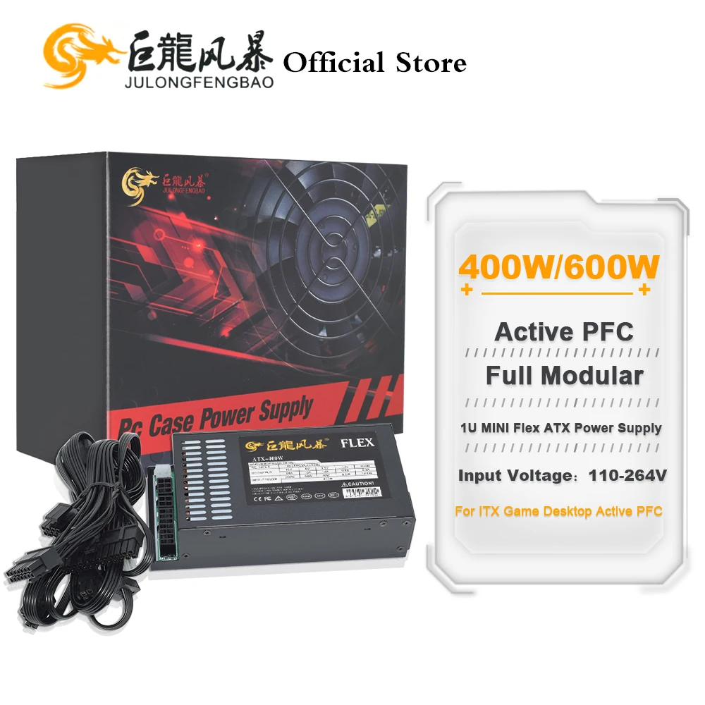 JULONGFENGBAO Full Modular 110-264V ATX 400W 600W PSU For ENP-7660B K39 A4 S3 G5 ITX Case ...