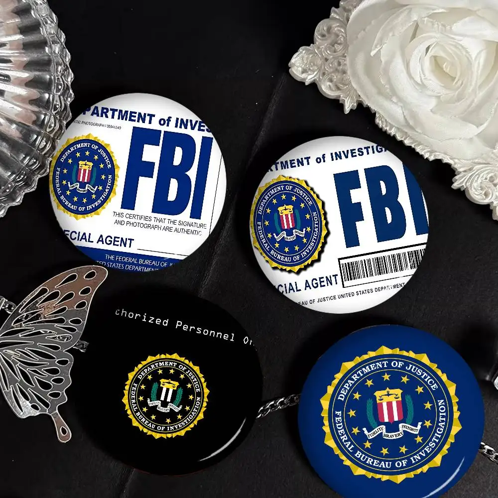 Police FBI Matte Film 58mm Handmade Brooch Cartoon Cosplay Badge On ...