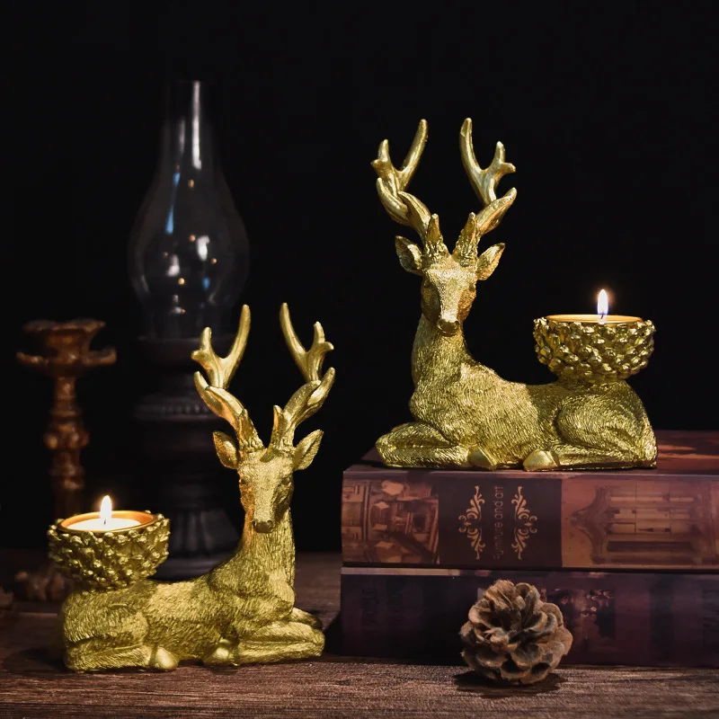 Candelabro-creativo-de-resina-de-alce-mesa-de-comedor-de-Navidad-para ...
