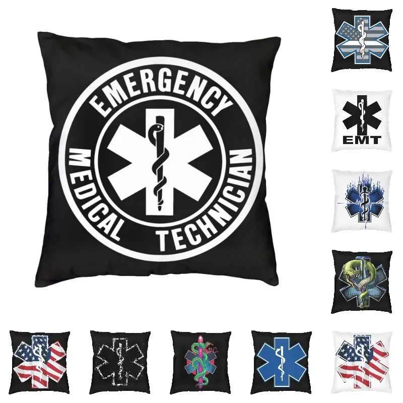 Emt-Star-Of-Life-Emergency-Medical-Technician-Logo-Cushion-Covers-Soft ...