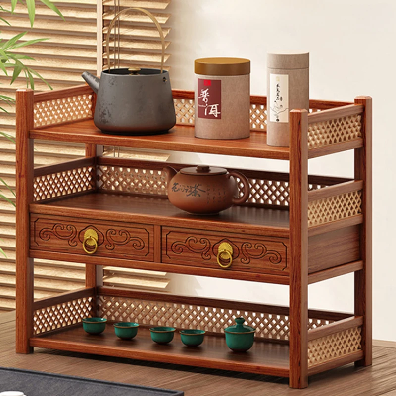 Solid-wood-Teacup-rack-purple-clay-pot-display-shelfsmall-antique-tea ...