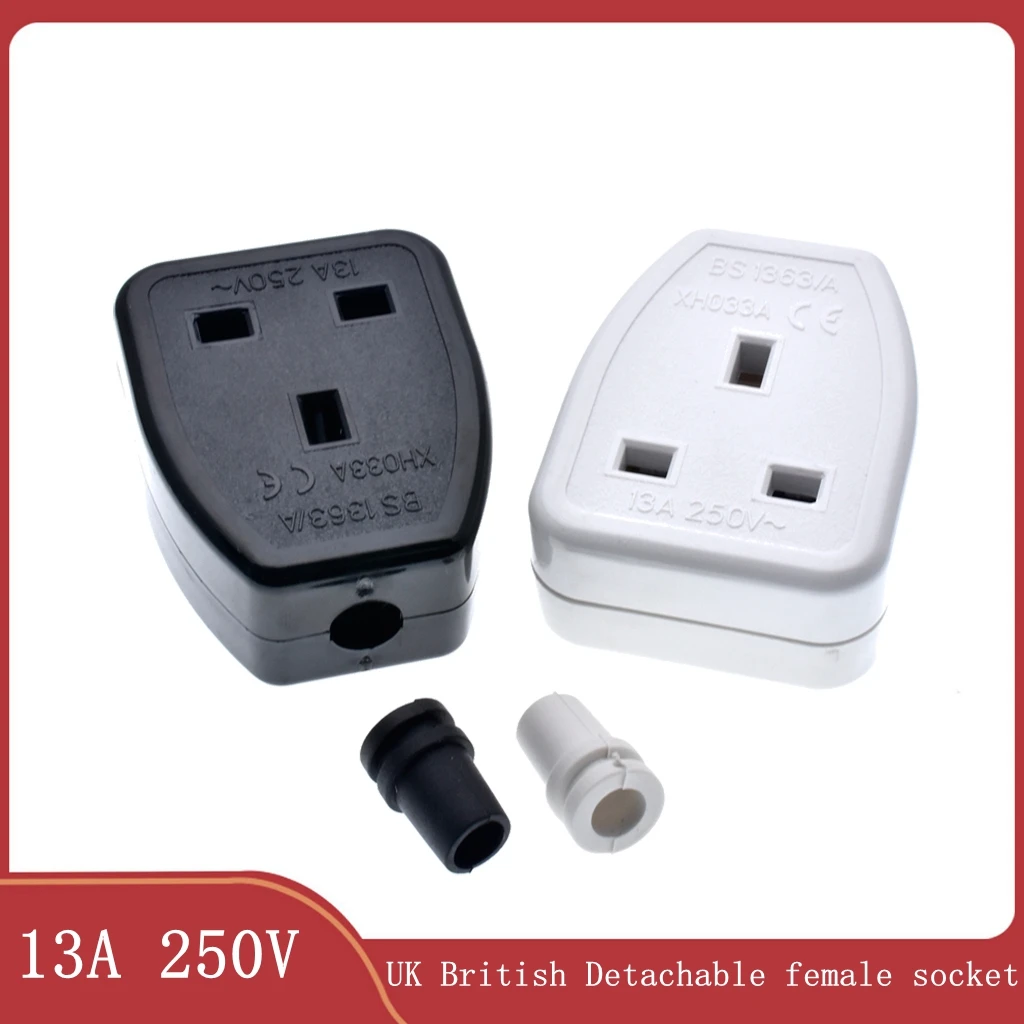 13A-250V-UK-British-Standard-Female-Socket-Power-Adaptor-Detachable ...