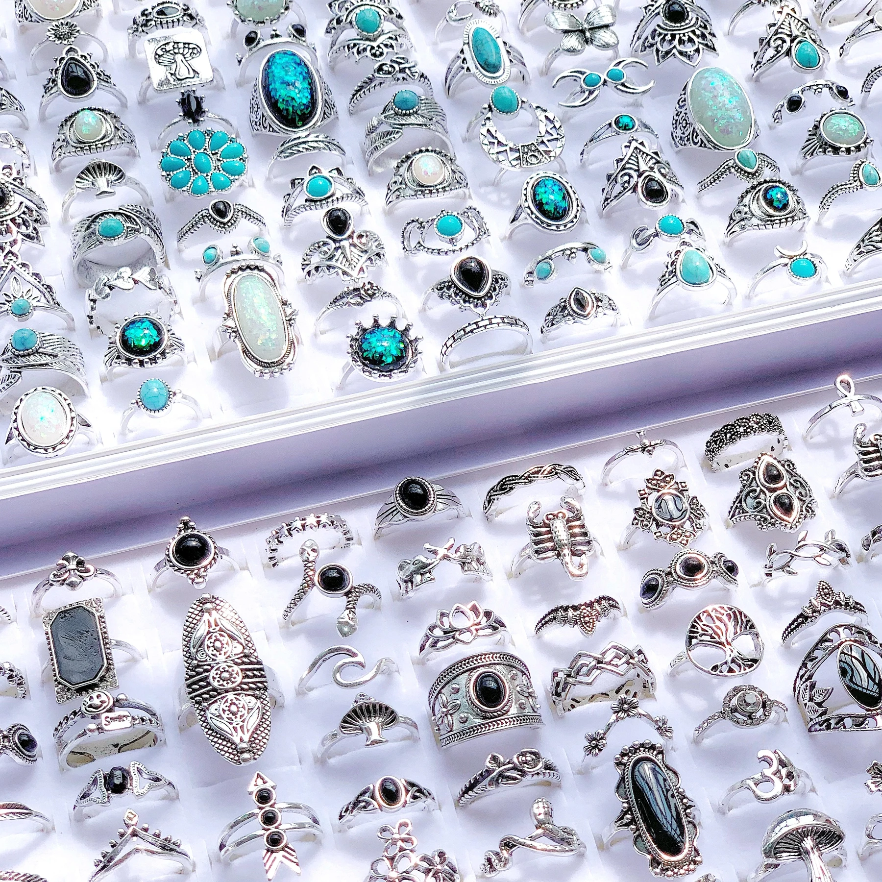 An-is-de-flores-de-pedra-turquesa-estilo-misto-para-mulheres-vintage ...