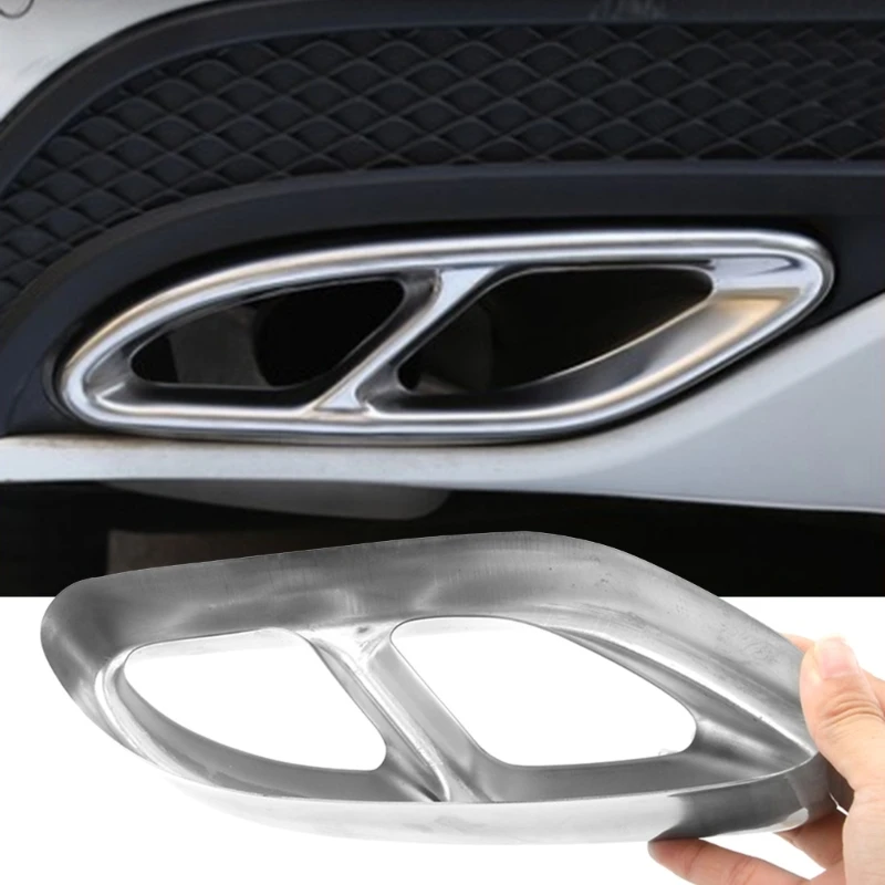 2Pcs Car Exhaust Pipe Mufflers Cover Replacement Rear Cylinder Exhaust ...