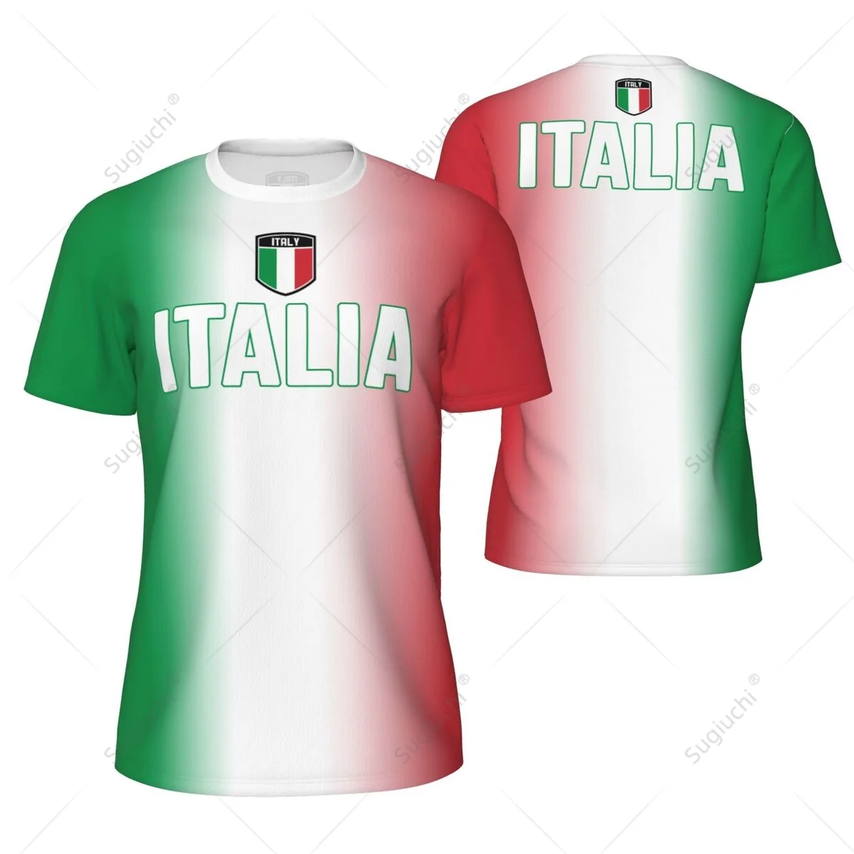 Sports Mesh T-shirt Italian Italy Flag For Running Bike Soccer Tennis ...