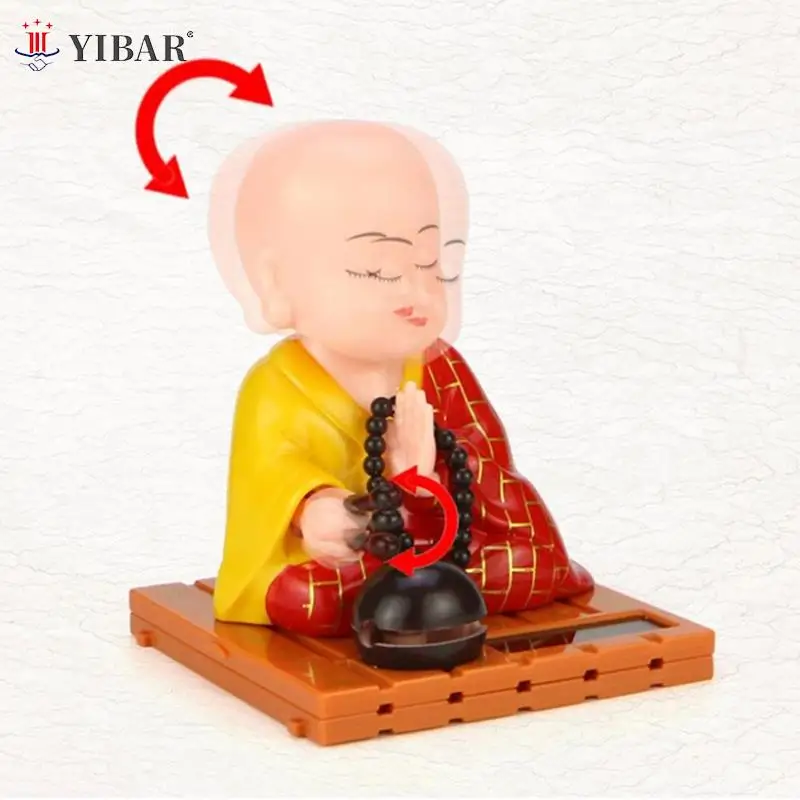 Solar Powered Bobble Shaking Head Dancing Toy Buddhist Monk Doll ...