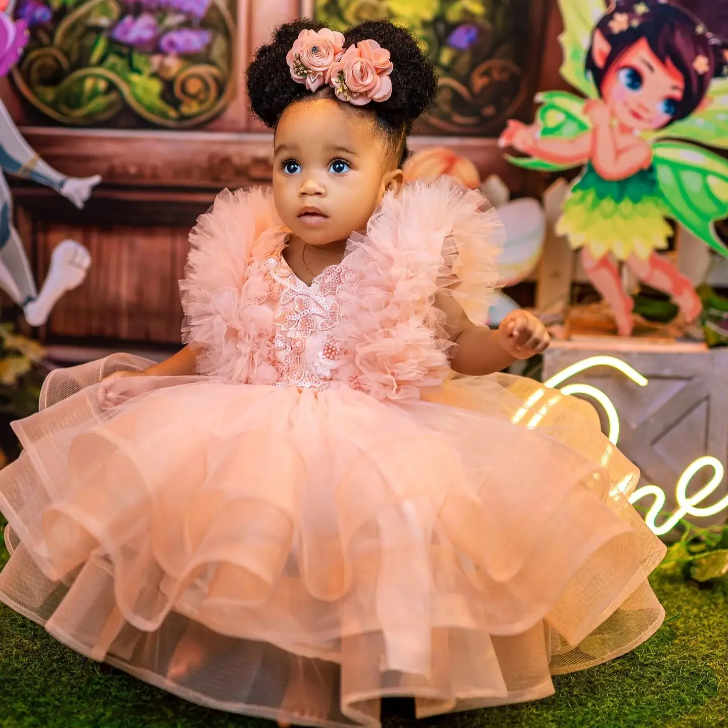 Blush Pink Girls Birthday Party Dress Customized Lace Flower Girl ...