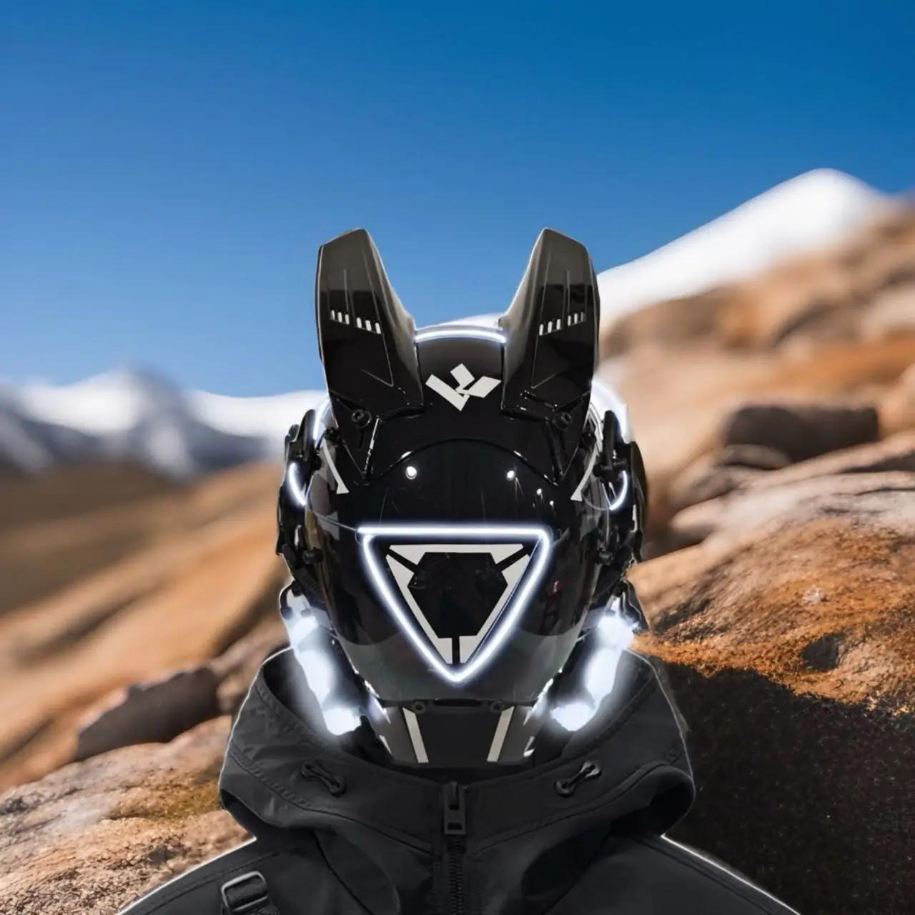 Cyberpunk-Mask-for-Adults-Red-LED-Light-Lamp-Techwear-Mechanical-Style ...