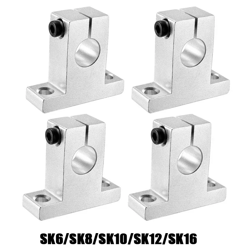 4Pcs Linear Rail Shaft Support SK6 SK8 SK10 SK12 SK16 Motion Rail ...