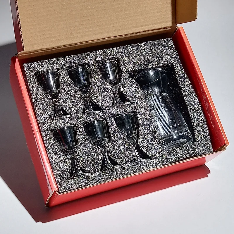 10mlX6pcs-80mlX1pcs-Spirit-Cup-Set-Graduated-Wine-Dispenser-Gift-Box ...