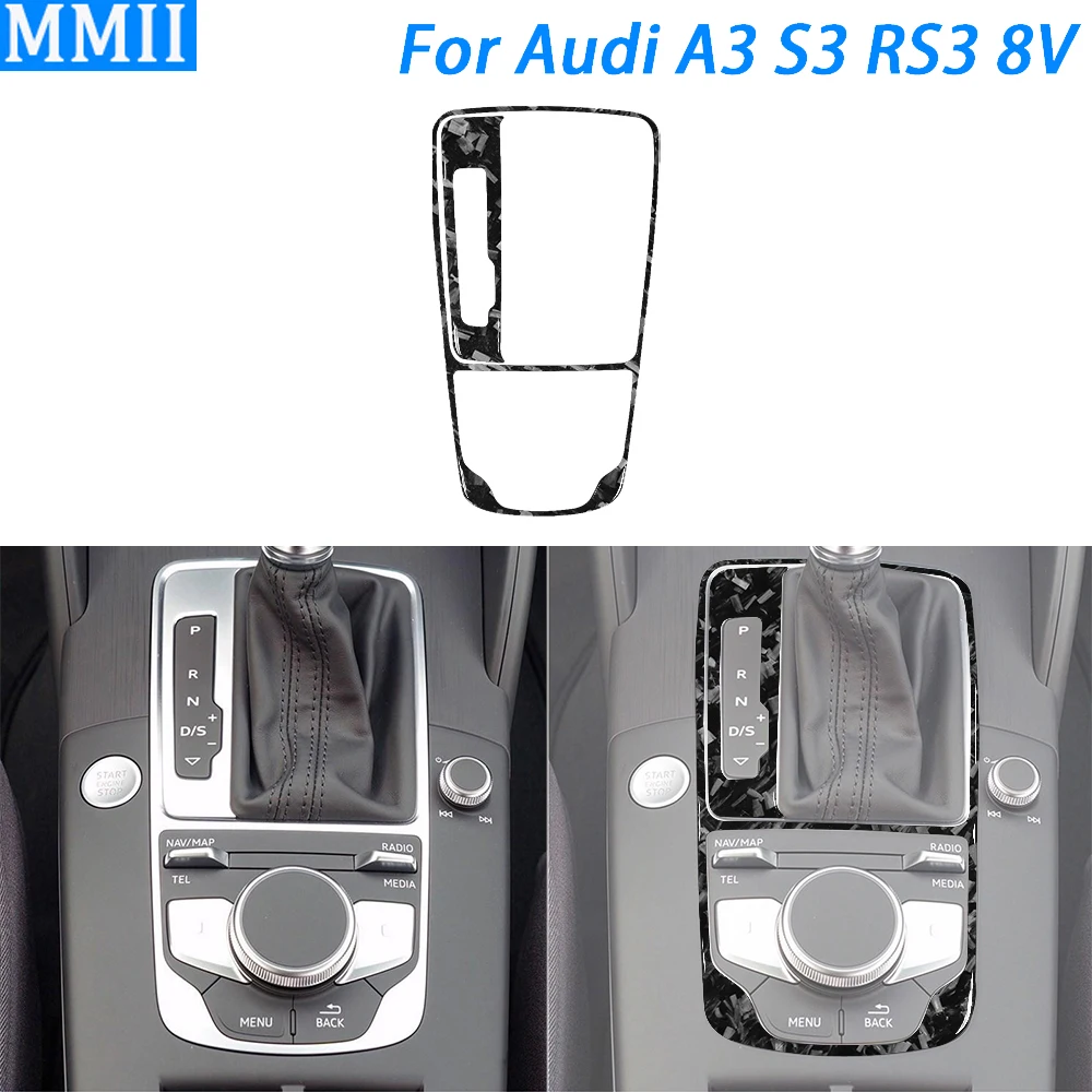 For Audi A3 S3 RS3 8V 2013-2019 Forged Carbon Fiber Center Console Gear ...