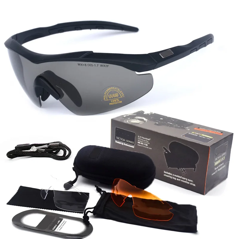 TR90-Half-Frame-Protective-Eye-Cycling-Sunglasses-CS-Shooting-3-Lens ...