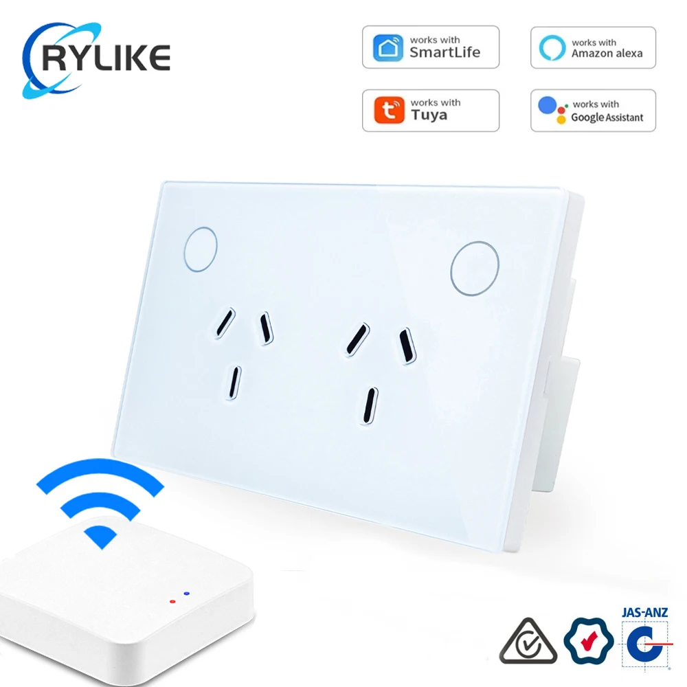 SAA-Approval-Australia-Standard-Smart-Wall-Socket-Glass-Panel-Tuya ...