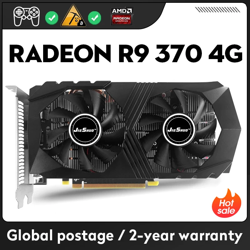 JIESHUO-AMD-R9-370-4GB-1024SP-Placa-De-V-deo-GDDR5-256bit-GPU-Adequado ...