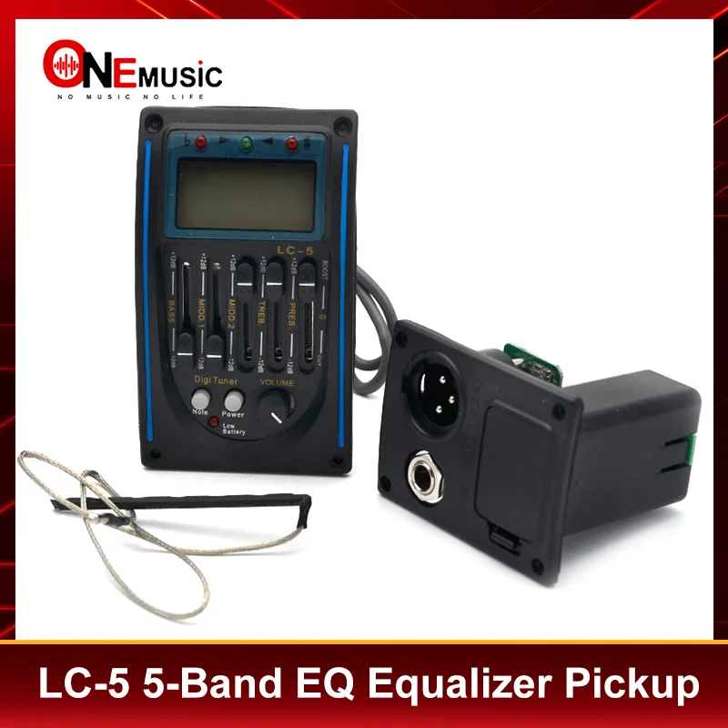 Lc-5 5 Bands Acoustic Guitar Pickup Eq Preamp Lcd Tuner Piezo Pickup ...