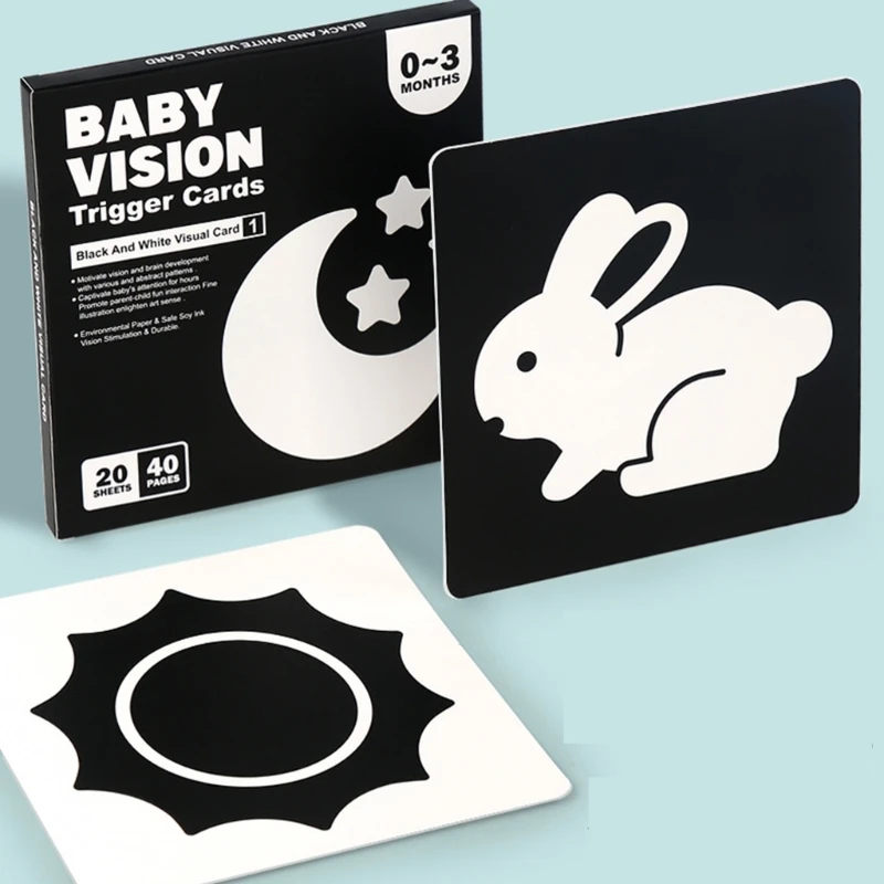 Black-White-Card-Newborn-Visual-Stimulation-High-Contrast-Baby-Baby ...