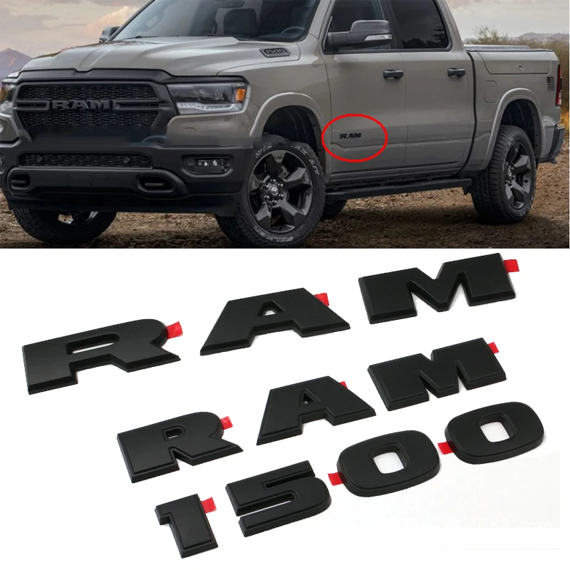 Car-Styling-Ram-Letter-Logo-Emblem-Cover-For-Dodge-Ram-1500-2019-2022 ...