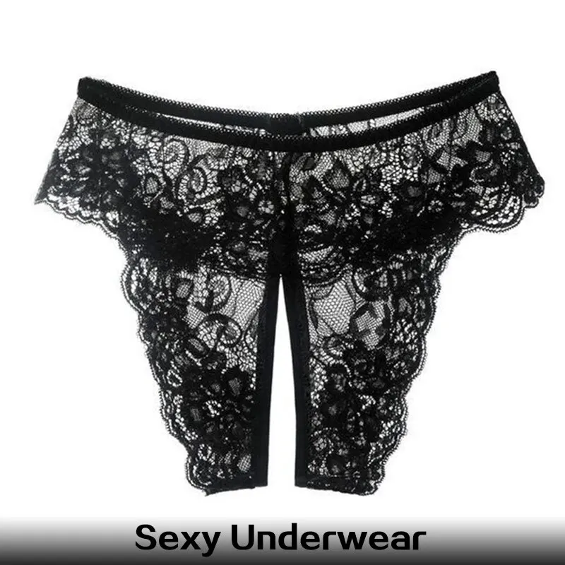 Sexy-Frauen-Spitze-transparente-H-schen-ffnen-Unterw-sche-atmungsaktive-verf-hrer-ische-Dessous ...