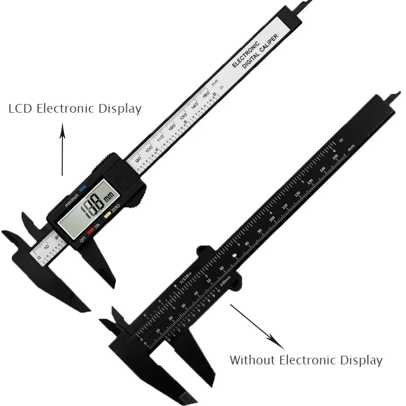 150mm Electronic Digital Caliper Carbon Fiber Dial Vernier Caliper ...