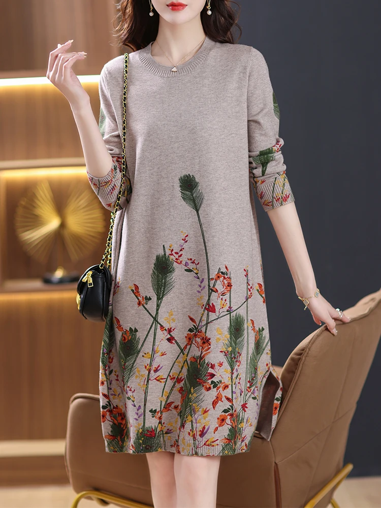 Print-Long-Sweaters-Dress-Spring-Women-Clothing-Long-Sleeve-Femme ...