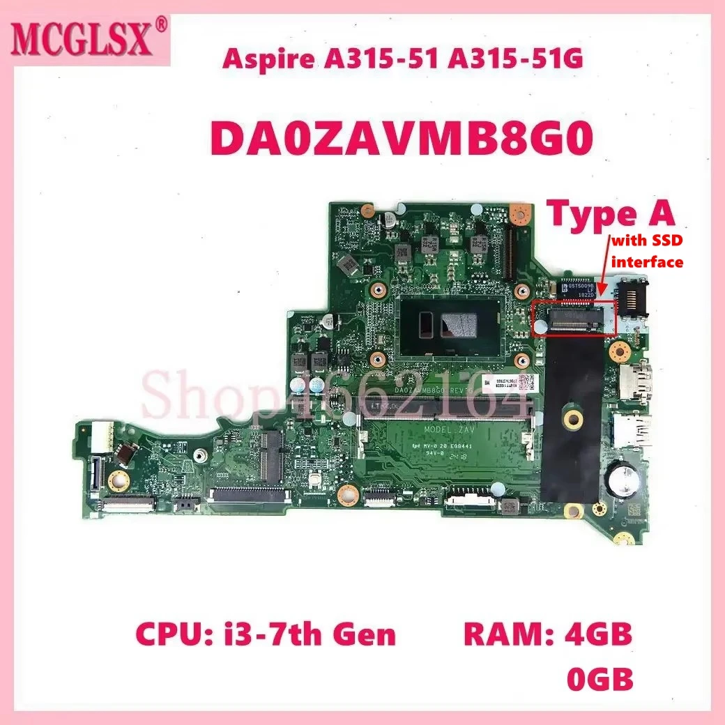 DA0ZAVMB8G0 With 4415U i3-6006U CPU 0GB/4GB-RAM Notebook Mainboard For ...