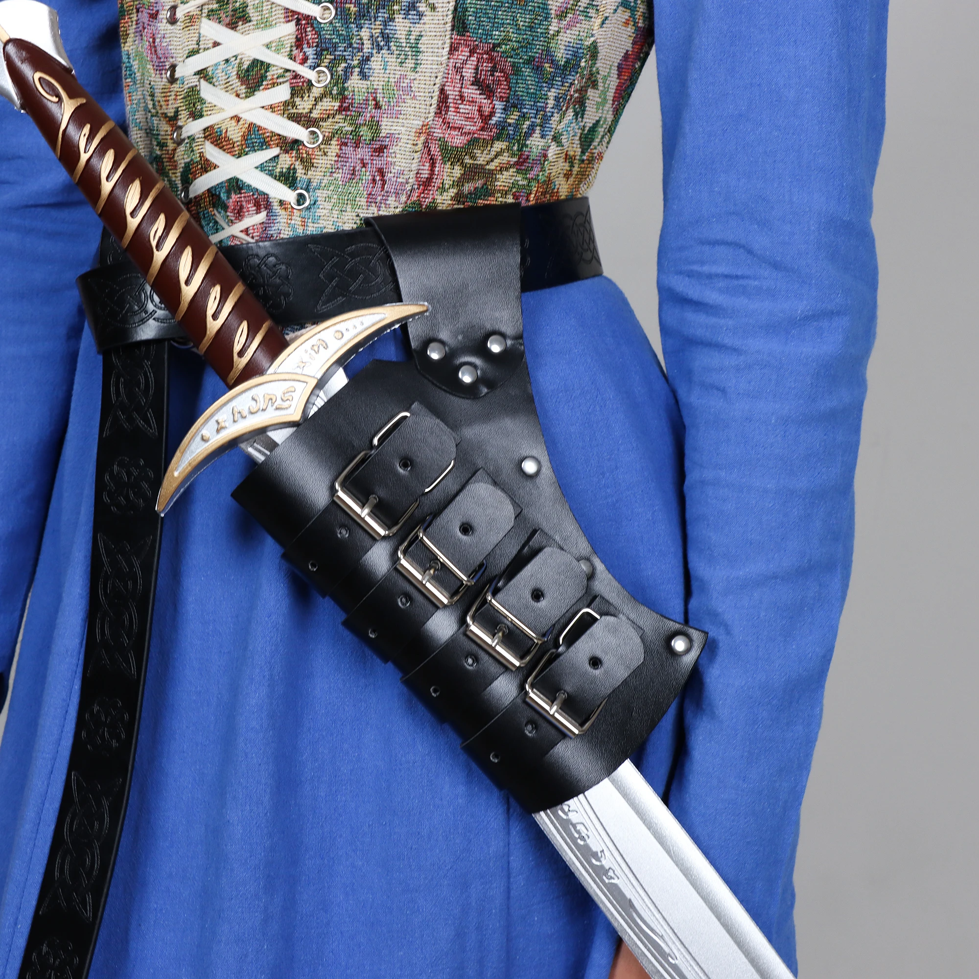 Medieval-Sword-Belt-Hanger-Sword-Holder-PU-Leather-Sheath-Scabbard-for ...